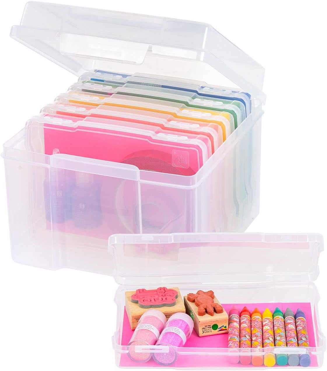 HXYHJ 5" x 7" Clear Photo Storage Organizer with 6 Interlocking Cases ...
