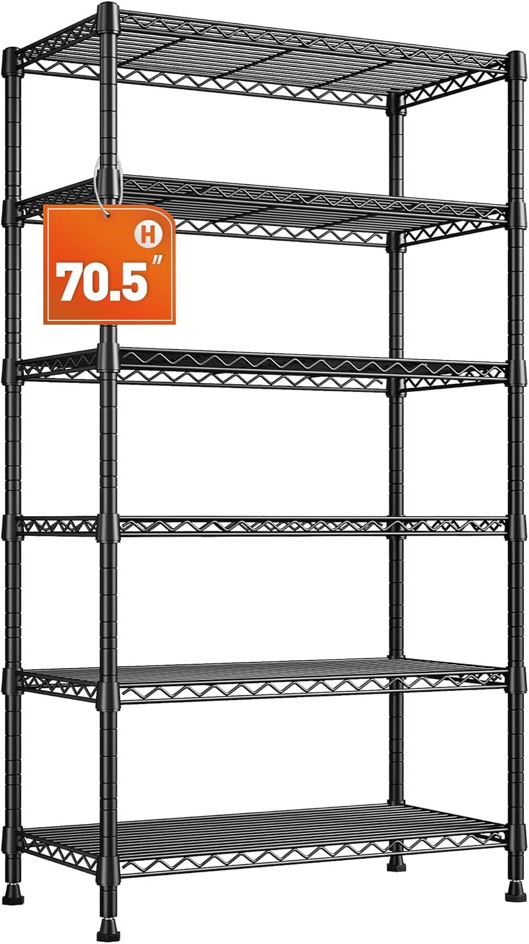 HXYHJ 6-Tier Metal Shelving Unit Storage Shelves, Sturdy Wire Shelving ...