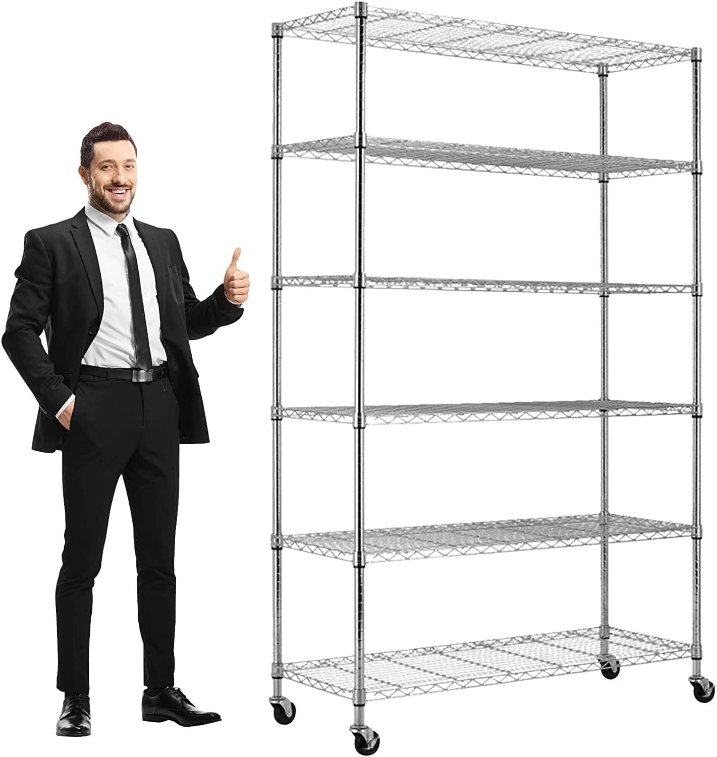 HXYHJ 6 Tier Wire Shelving Unit, Heavy Duty Adjustable Metal Shelf ...