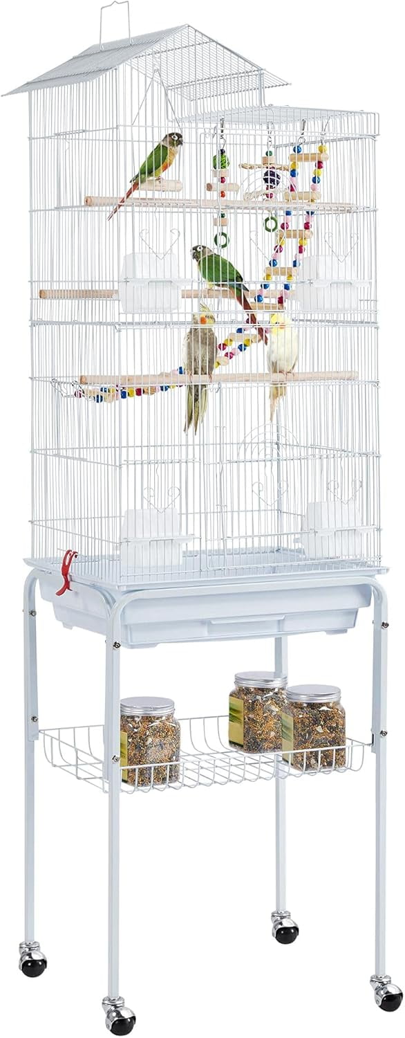 HXYHJ 62.4-inch Roof Top Flight Bird Cage for Parakeets Cockatiels ...