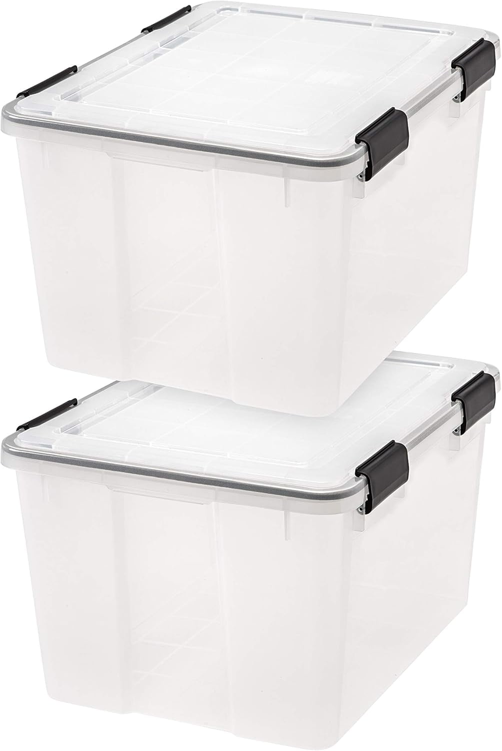 HXYHJ 63 Qt Storage Bins with Lids - 2 Pack BPA-Free Plastic Totes with ...