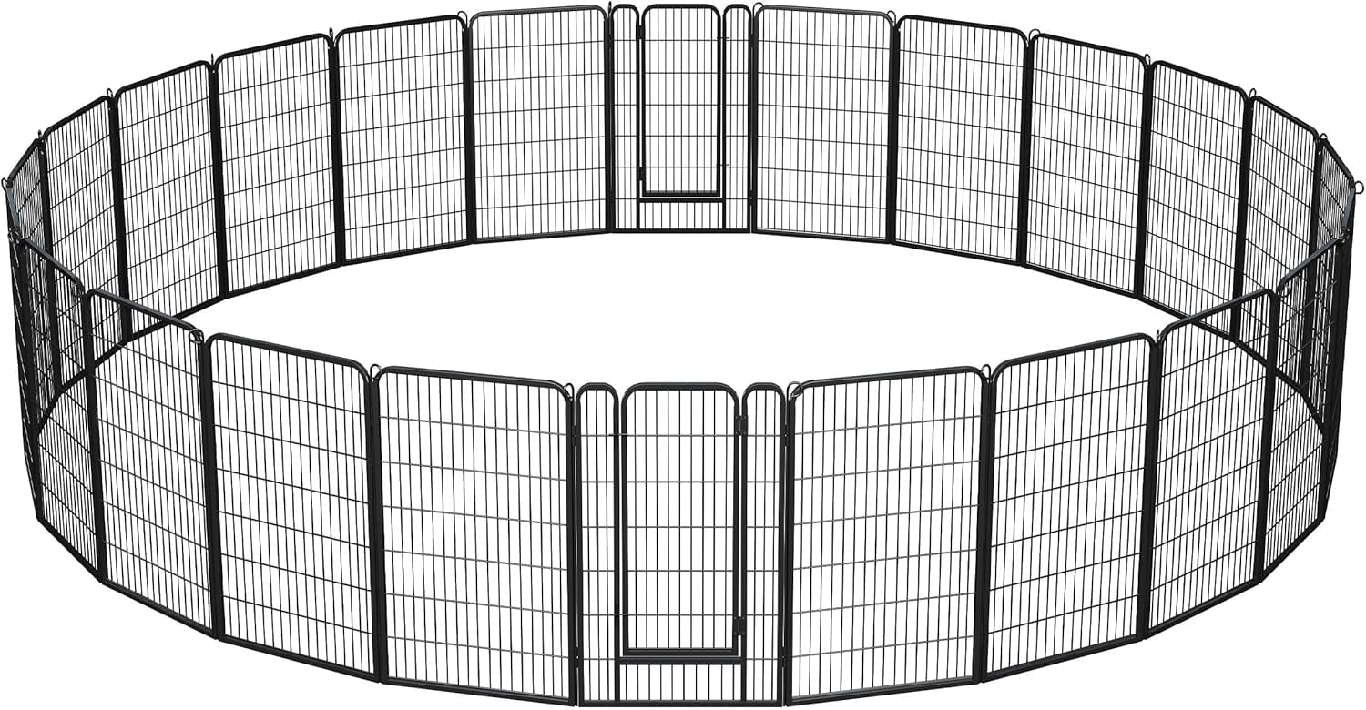 HXYHJ Dog Playpen Outdoor 47 inch 24 Panels Indoor Dog Fence Metal Dog ...