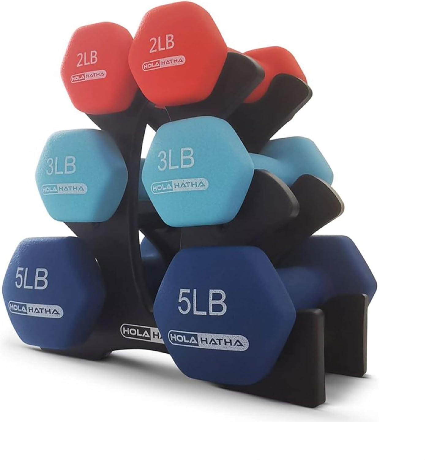 HXYHJ Neoprene Dumbbell Free Hand Weight Set with Rack, Ideal for Home ...