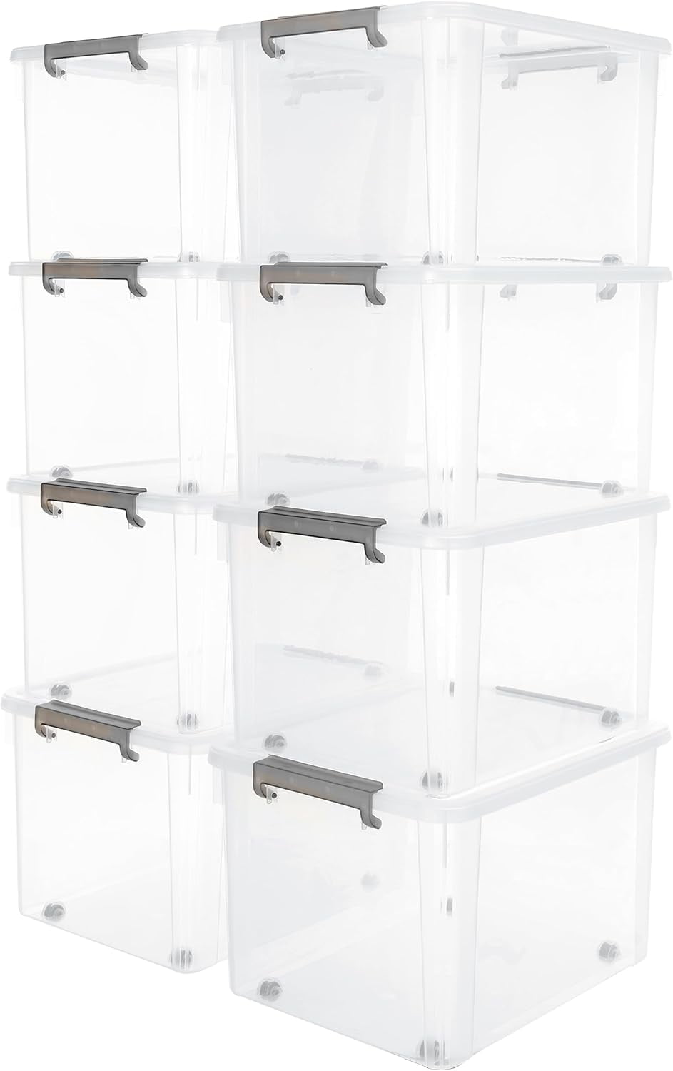 HXYHJ Plastic Storage Bins with Latching Lids Stackable Storage ...