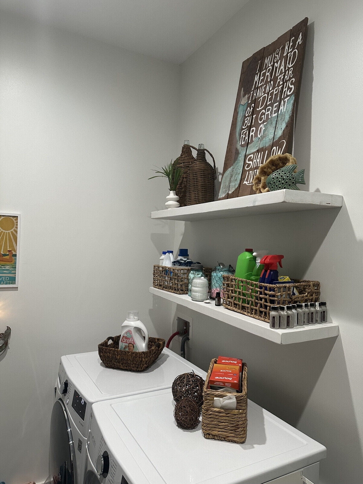 HXYHJ Premium Floating Shelves – 2” Thick Solid Wood Wall-Mounted Shelf ...