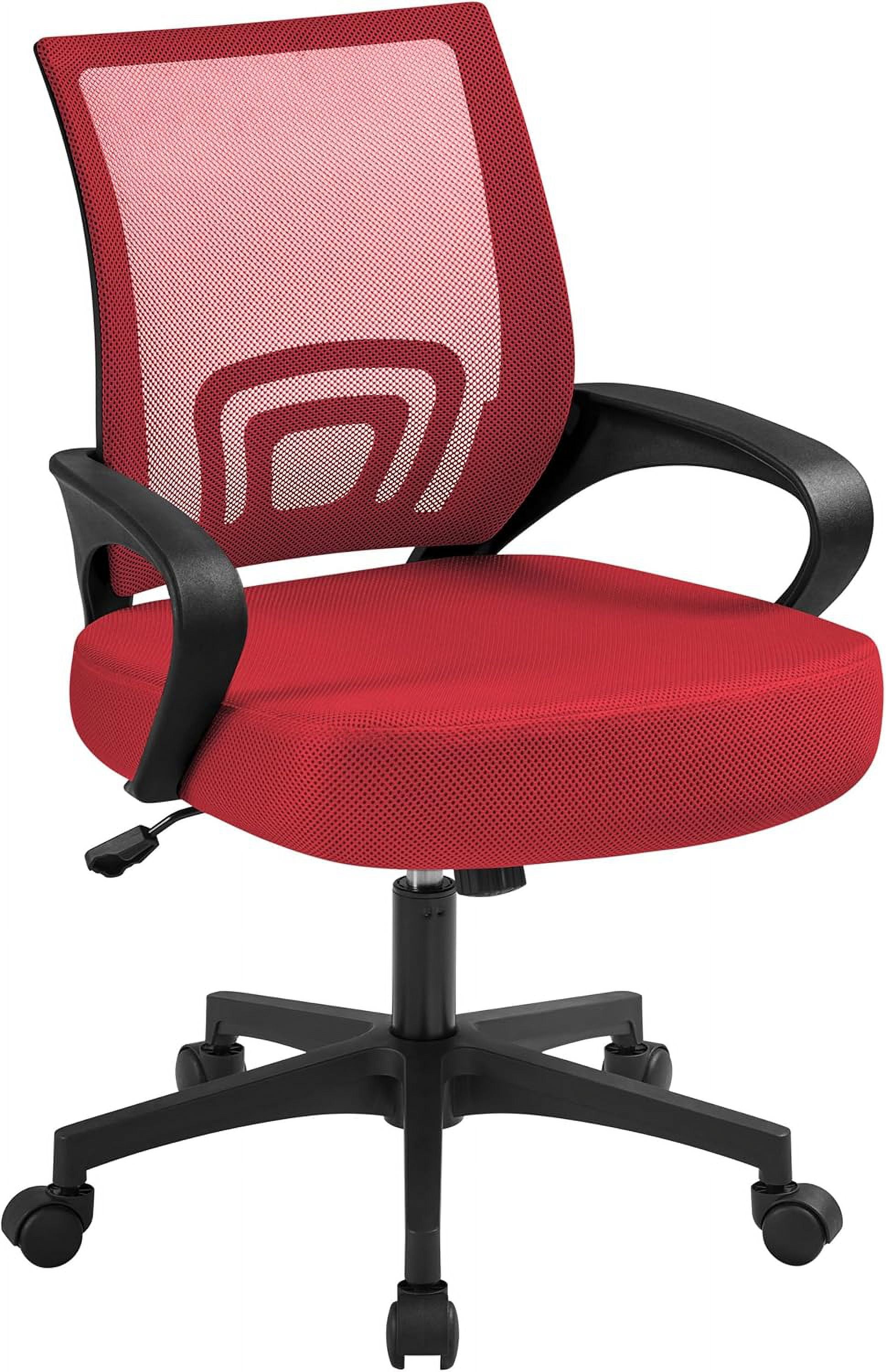 HXYHJ Red Modern Ergonomic Office Chair, Mid Back Mesh Task Chair with ...