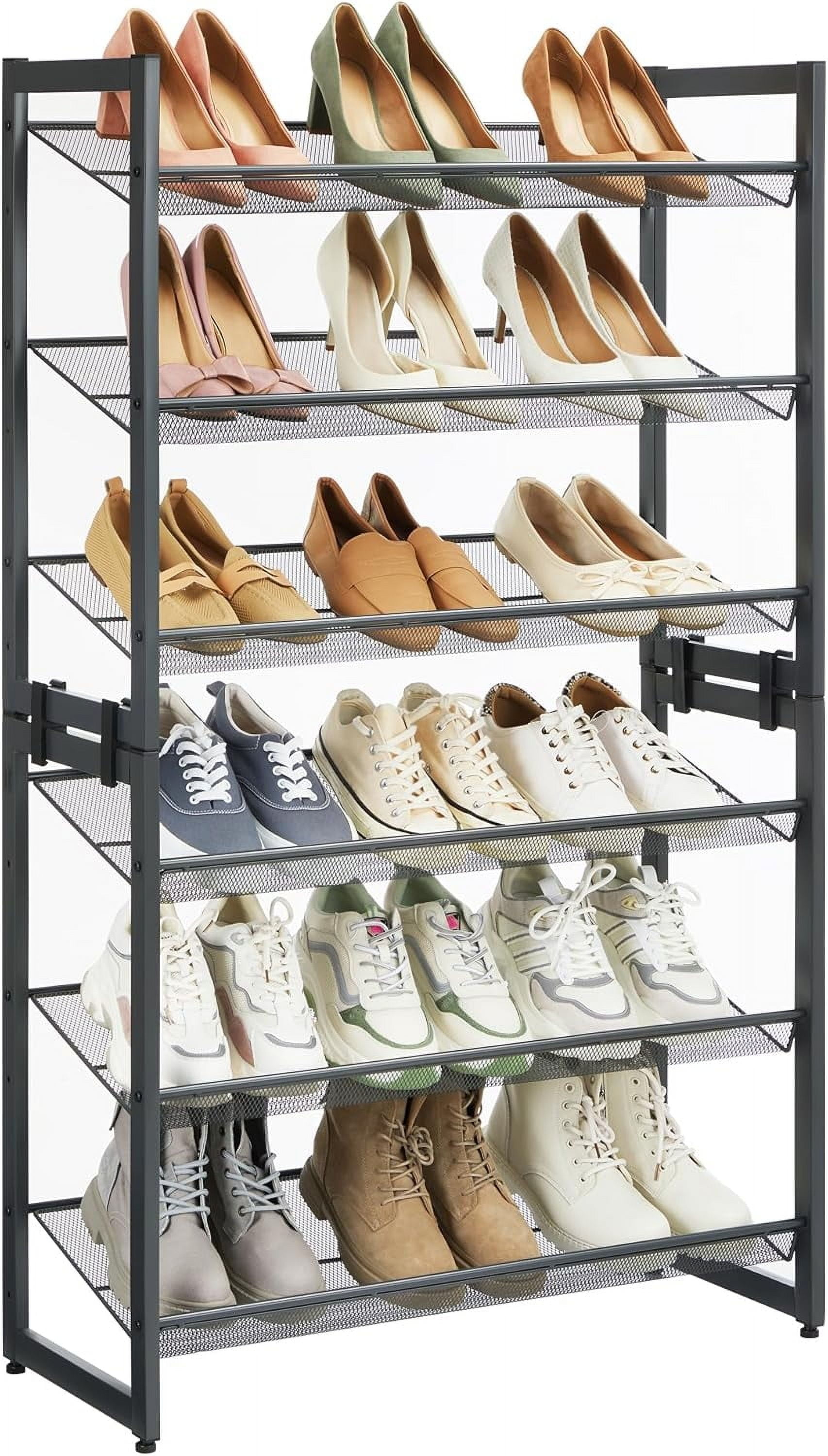 HXYHJ Shoe Rack, Metal Shoe Storage for Garage, with Adjustable Flat or ...