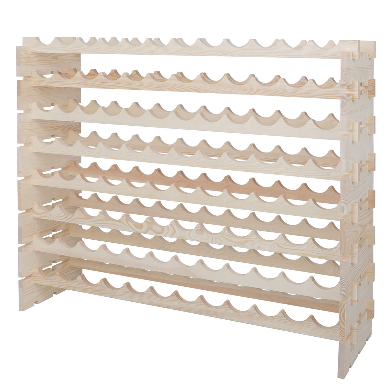 HXYHJ Stackable Wooden Wine Rack for 96 Bottles, Freestanding Wine ...