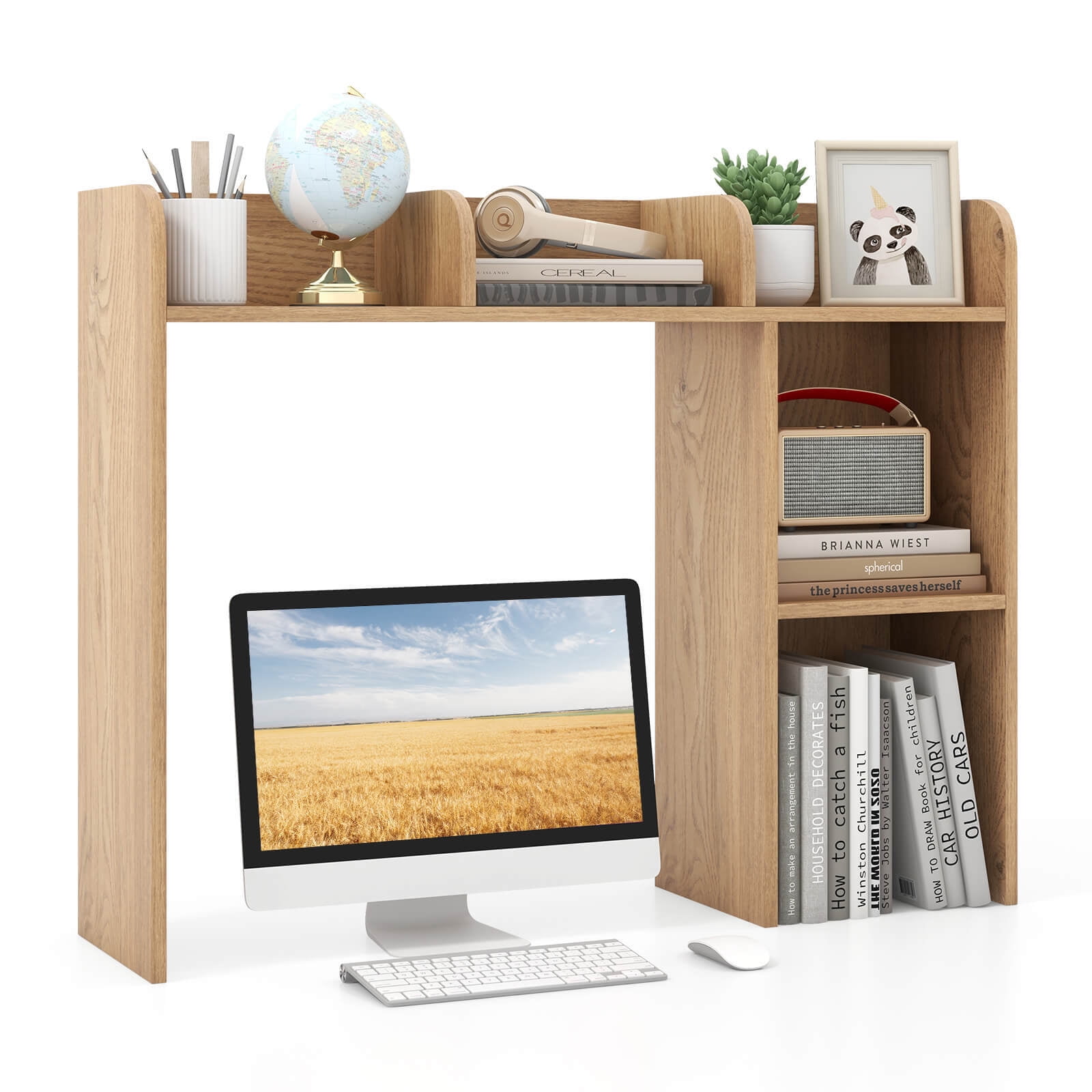 HXYHJDesk Bookshelf Desktop Storage Shelf – Monitor Stand Riser for ...
