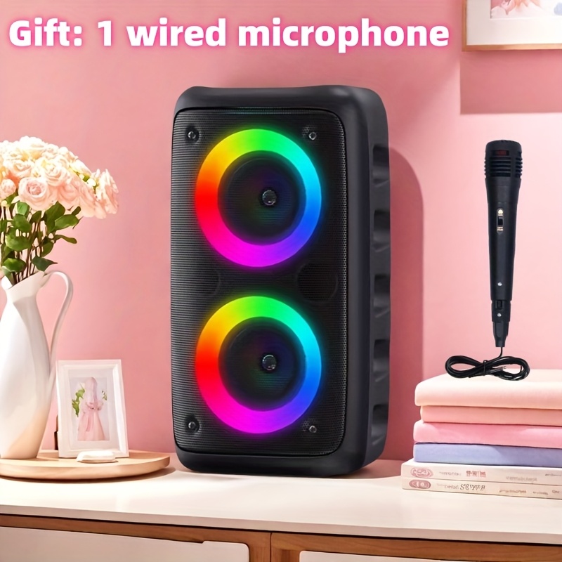 HY-3316 Karaoke Machine | 1 Wireless + 1 Wired Microphone Portable PA ...