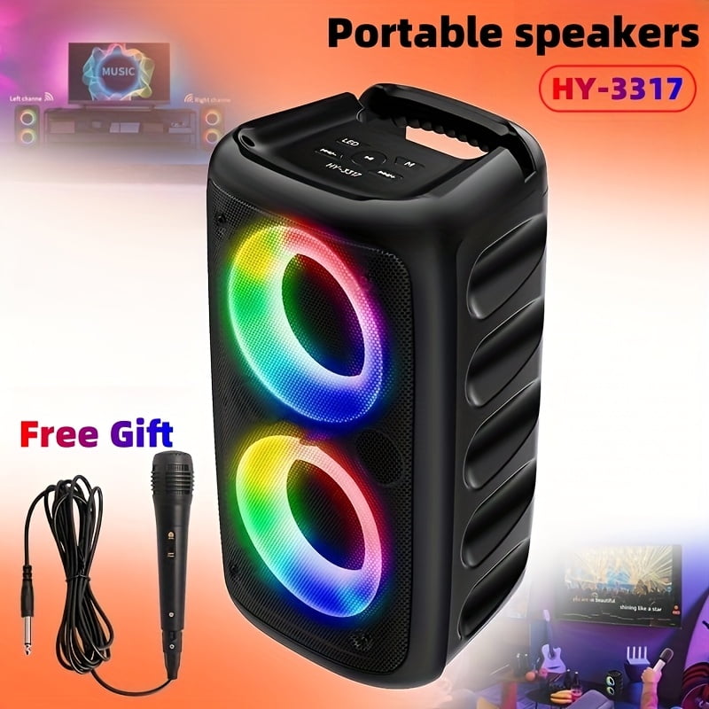 HY-3317 Wireless Speaker with Microphone | Large Portable Subwoofer ...