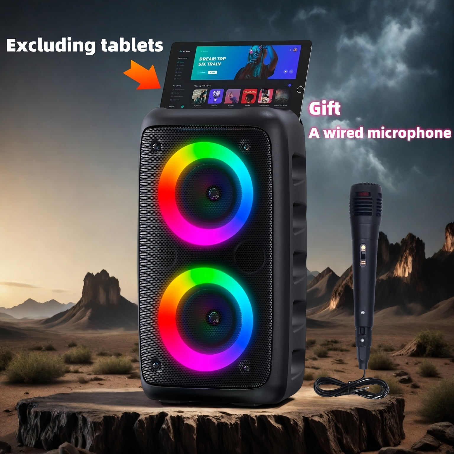 HY-3317 Wireless Speaker With Microphone, Large Speaker, Portable ...