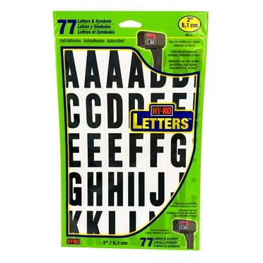 Chartpak Press-On Vinyl Uppercase Letters, Self Adhesive, Black, 6"h ...