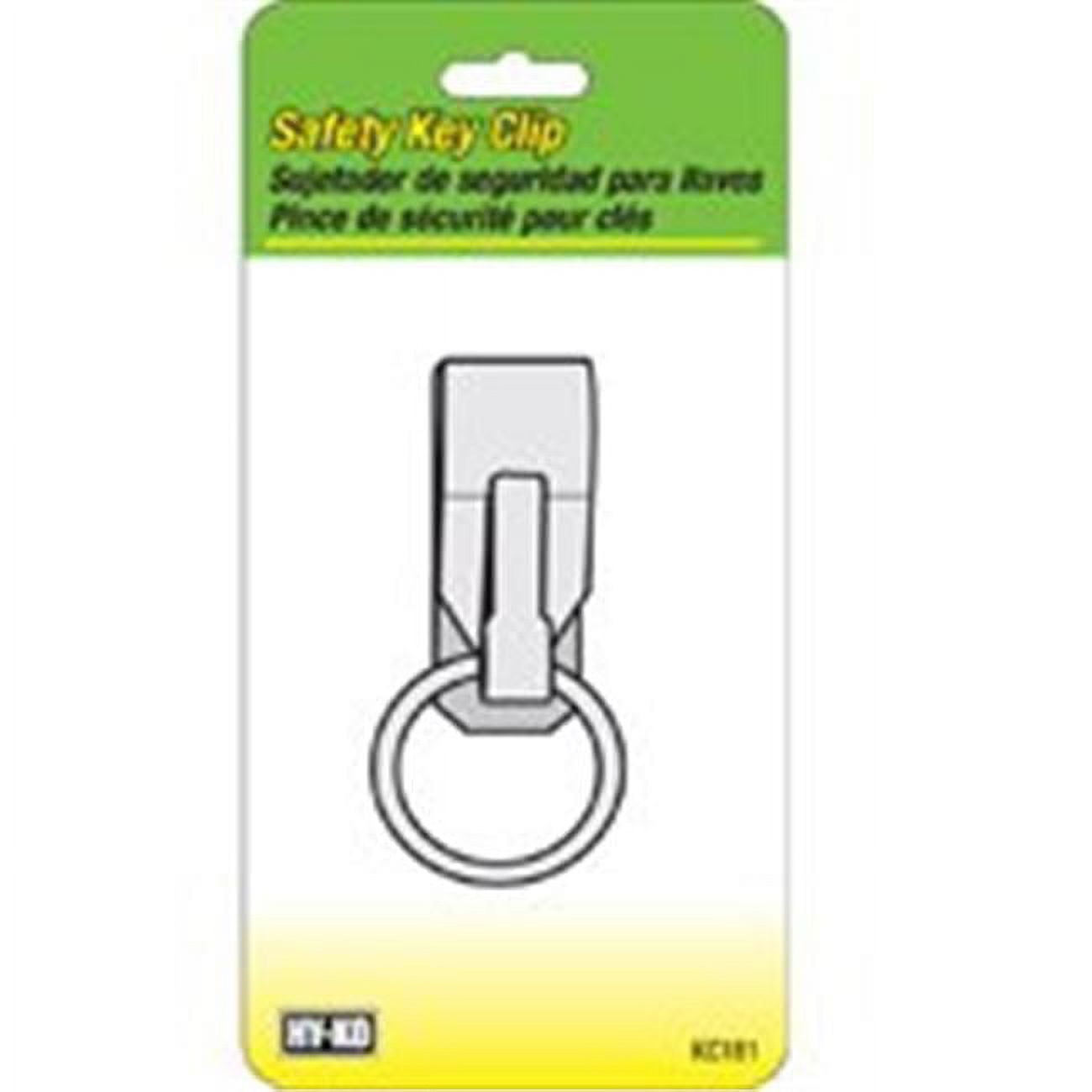 HY-KO 2GO Stainless Steel Clip-On Keychain Safety Clip with Split Ring ...