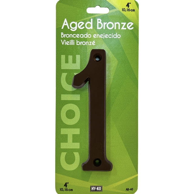 HY-KO 4" Aged Bronze Metal House Number 1 - Walmart.com