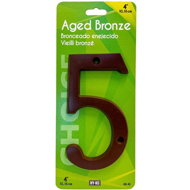 HY-KO 4" Aged Bronze Metal House Number 5 - Walmart.com