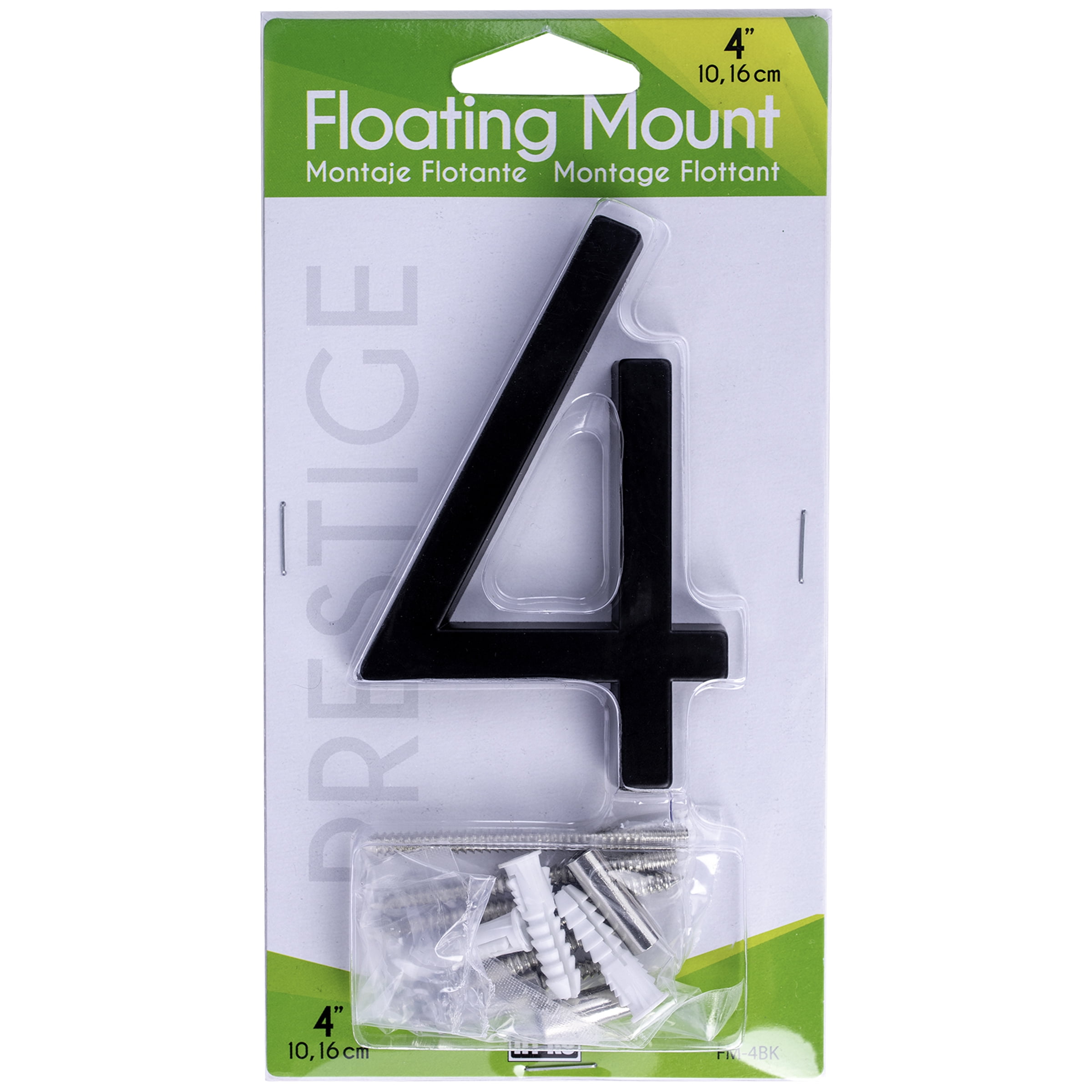 HY-KO 4" Black Floating Mount House Number 4 - Walmart.com