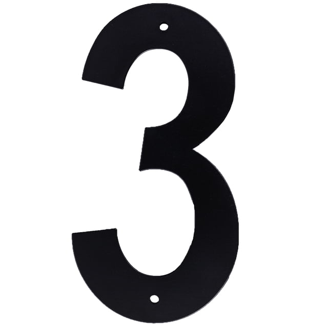 HY-KO 4" Black Plastic Modern Number 3 - Walmart Business Supplies