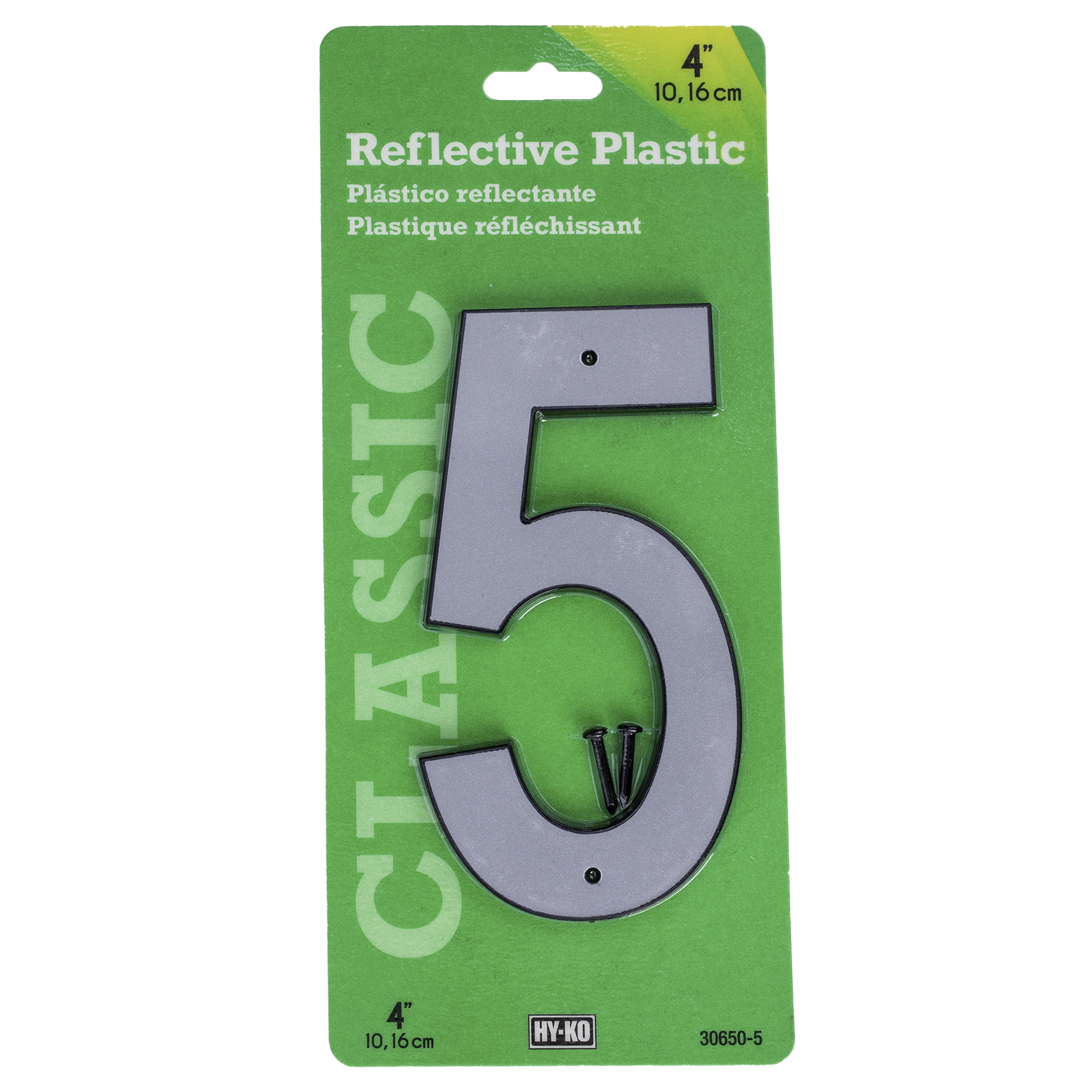 HY-KO 4" Reflective Plastic Modern Number 5 - Walmart.com