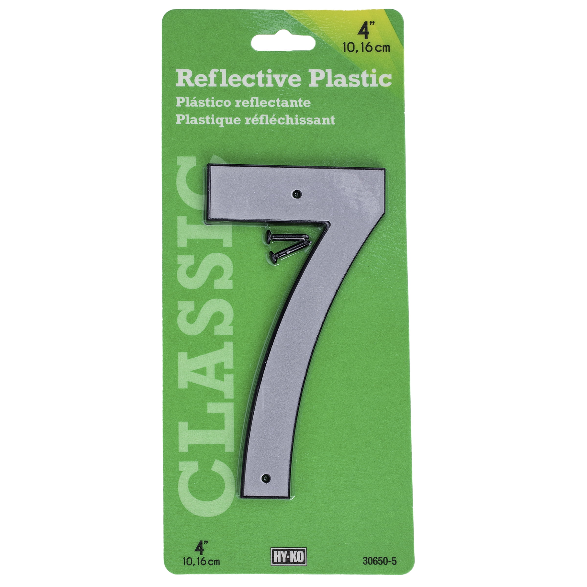 HY-KO 4" Reflective Plastic Modern Number 7 - Walmart.com