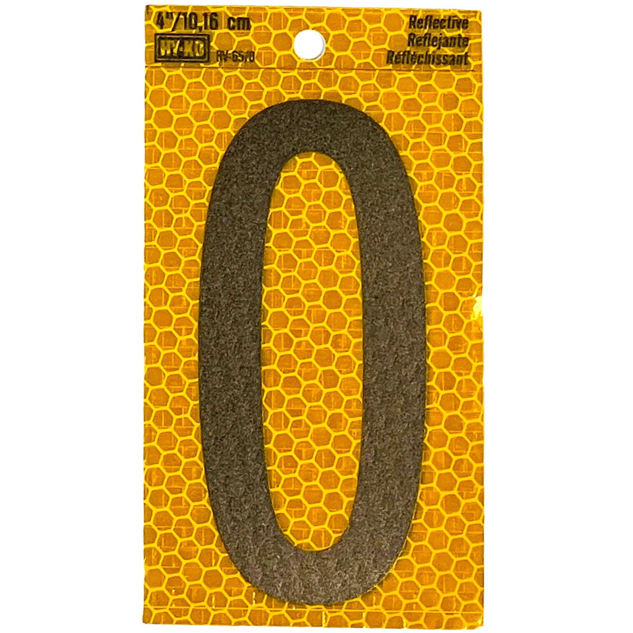 HY-KO 4" Yellow Self-Adhesive Reflective Number 0 - Walmart.com