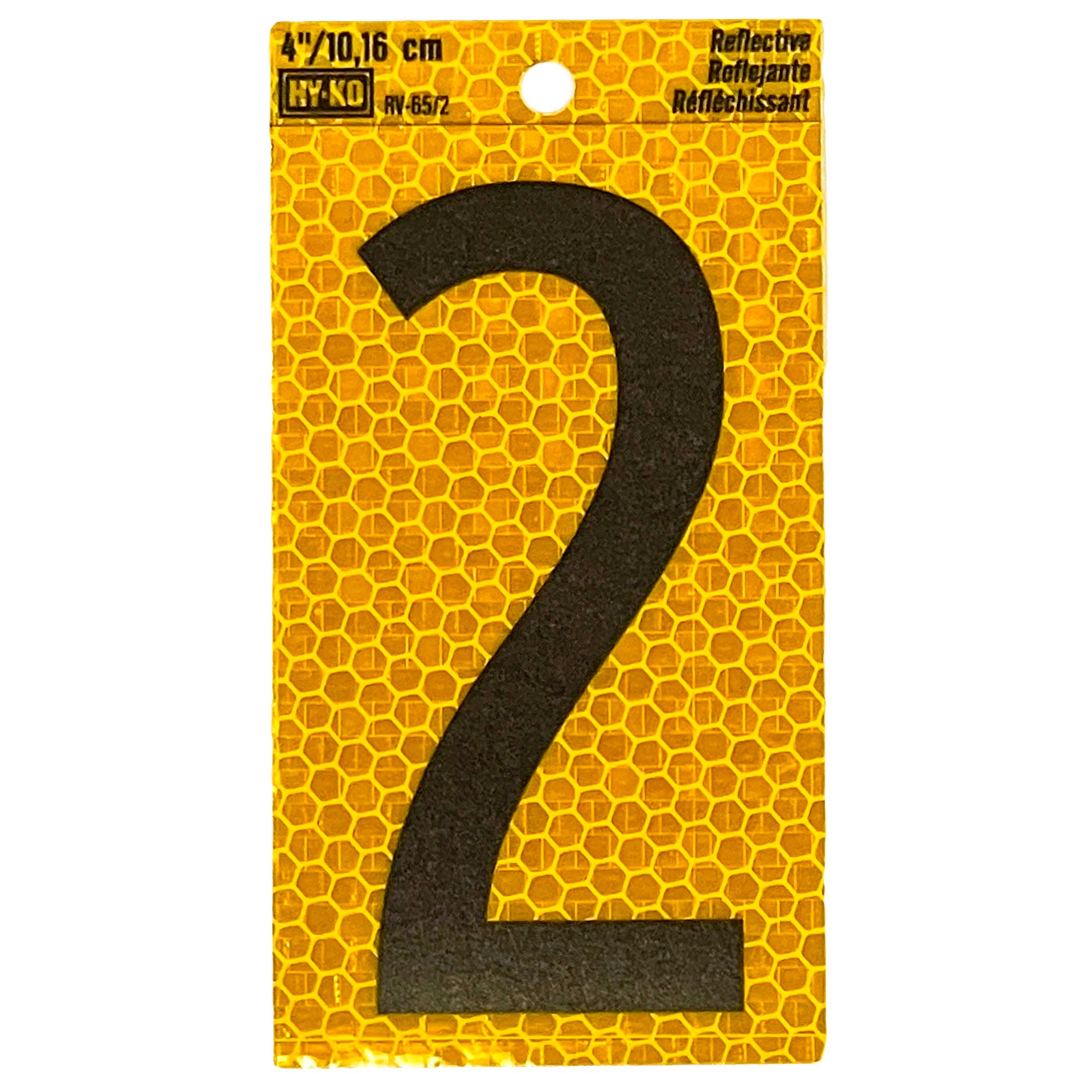 HY-KO 4" Yellow Self-Adhesive Reflective Number 2 - Walmart.com