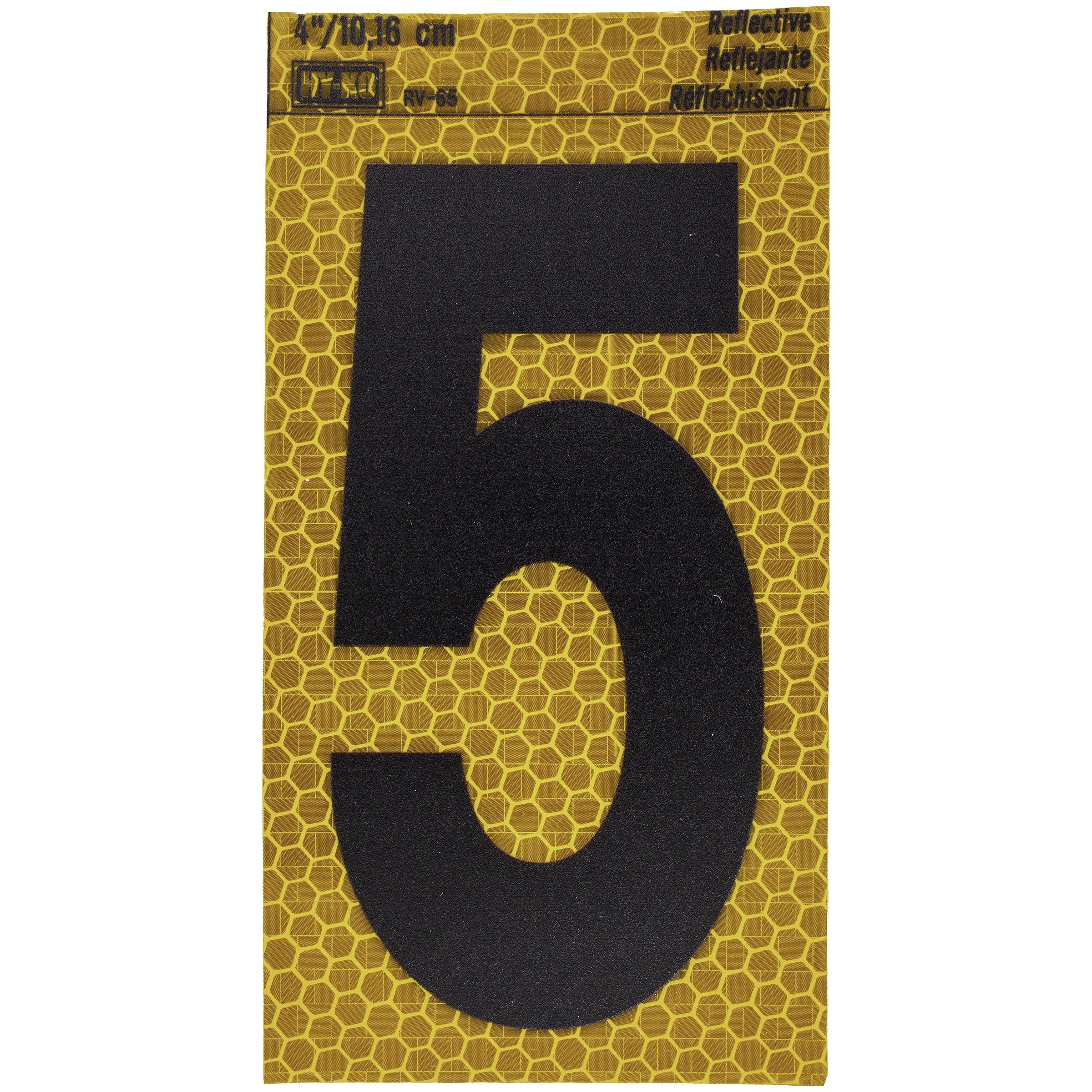 HY-KO 4" Yellow Self-Adhesive Reflective Number 5 - Walmart.com
