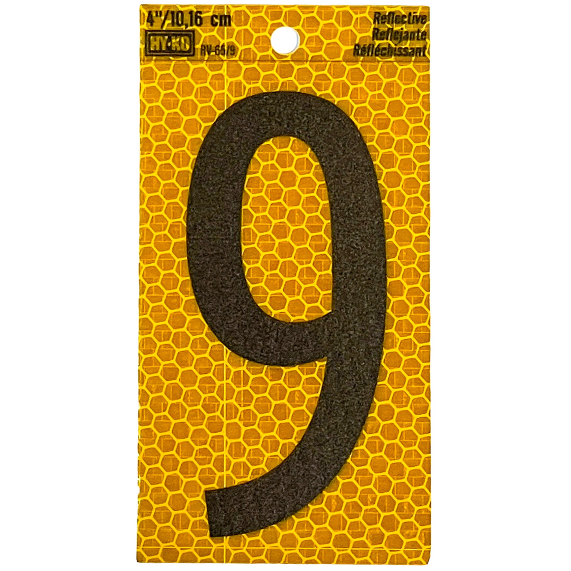 HY-KO 4" Yellow Self-Adhesive Reflective Number 9 - Walmart.com