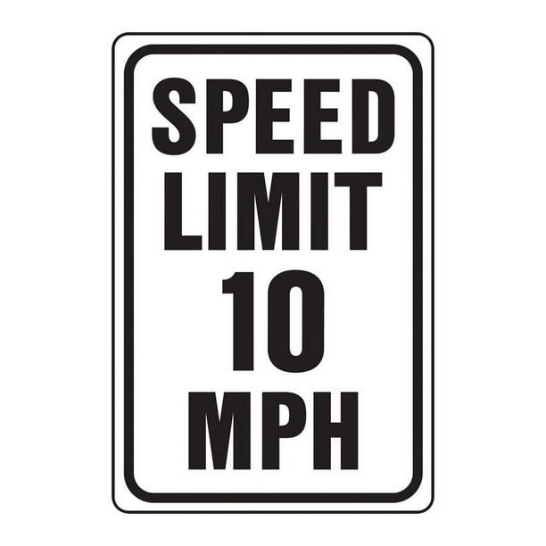 HY-KO HW-10 Traffic Sign, Rectangular, SPEED LIMIT 10, Black Legend ...