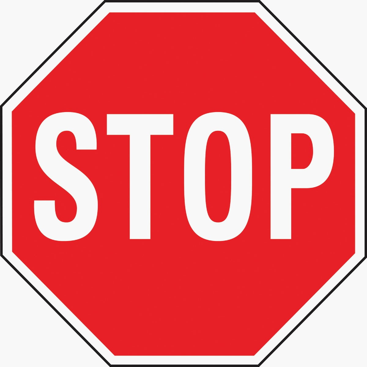 HY-KO HW-31 Traffic Sign, Stop, White Legend, Aluminum, 18 in W x 18 in ...