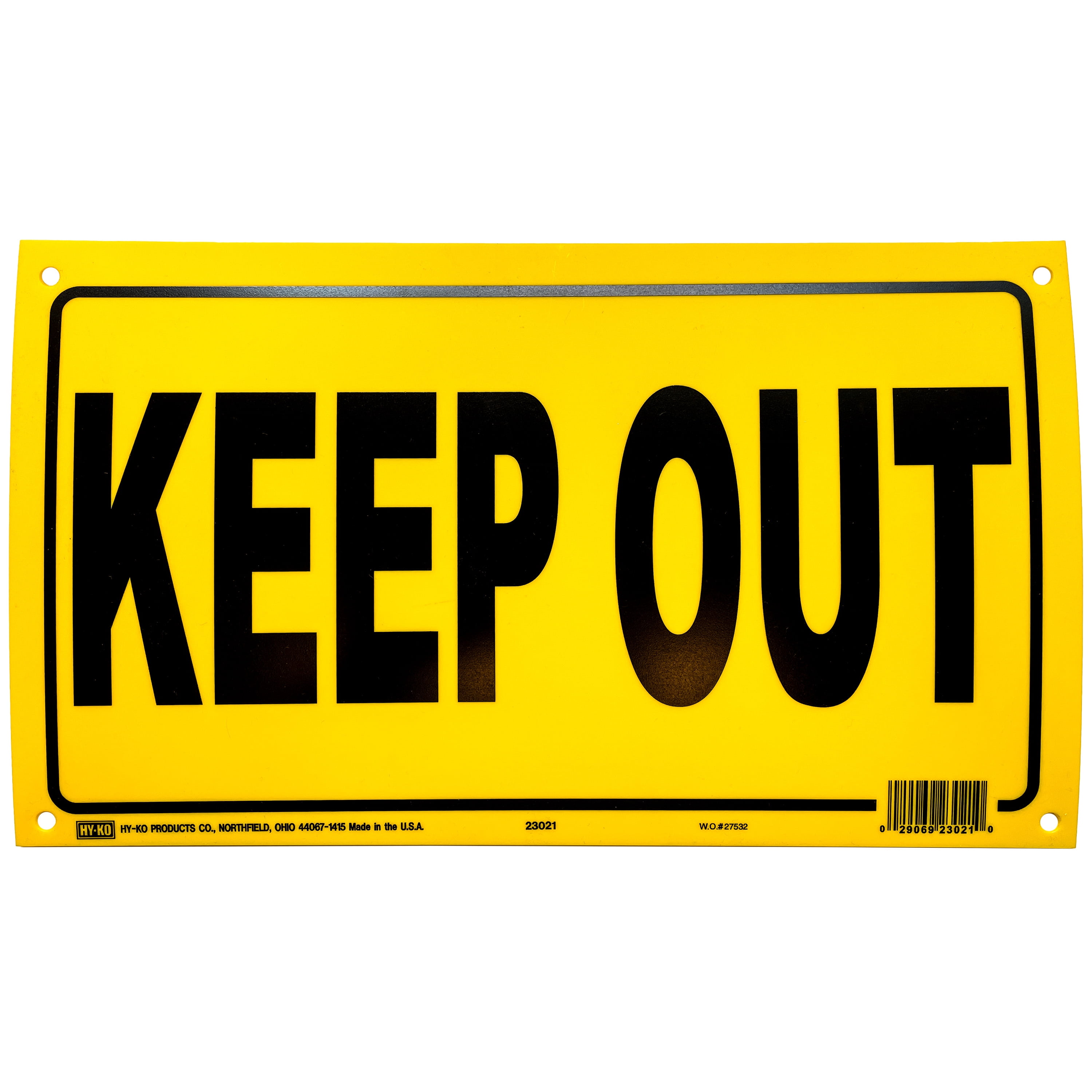 HY-KO Outdoor Plastic Keep Out Sign, Yellow and Black, 8” x 14 ...
