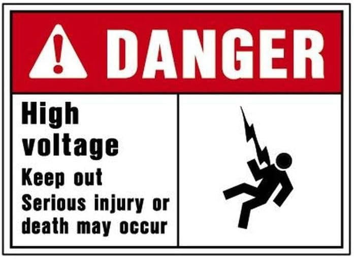 HY-KO Products 5081 Danger HIGH Voltage Heavy Duty Plastic OSHA Sign ...