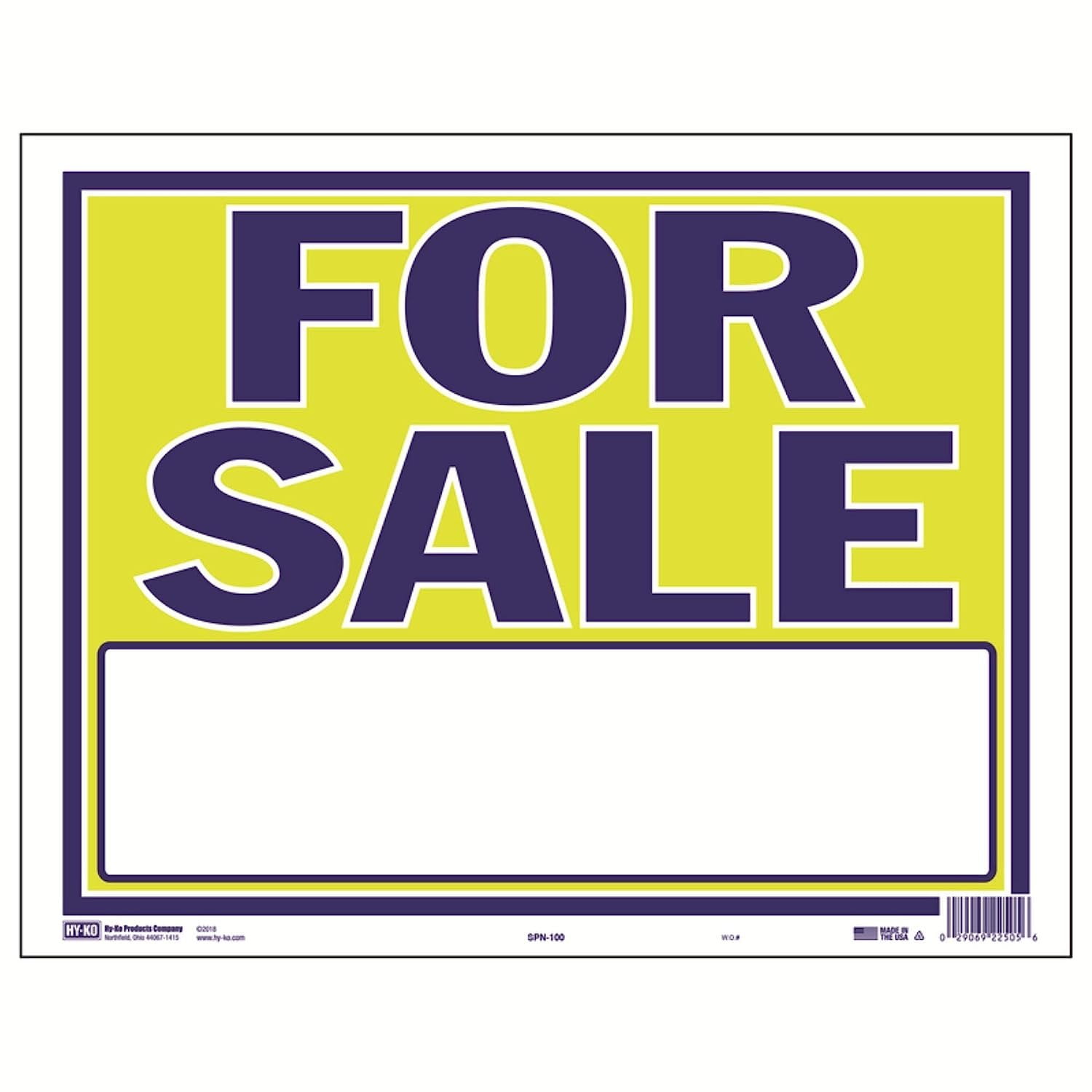 HY-KO Products SPN-100 for Sale Jumbo Plastic Sign, 14 in x 18 in, Blue ...