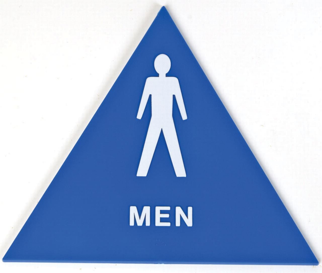 Hy-Ko Men Restroom Sign, Plastic Triangle - Indoor Male Only Sign ...