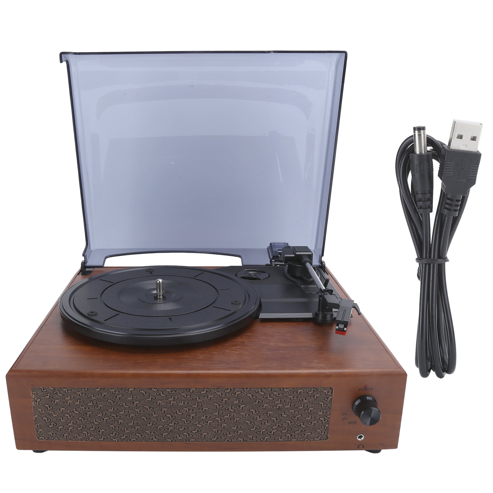 HY‑T06 Vinyl Record Player 33/45/78 RPM Turntable 3.5mm Output USB DC ...