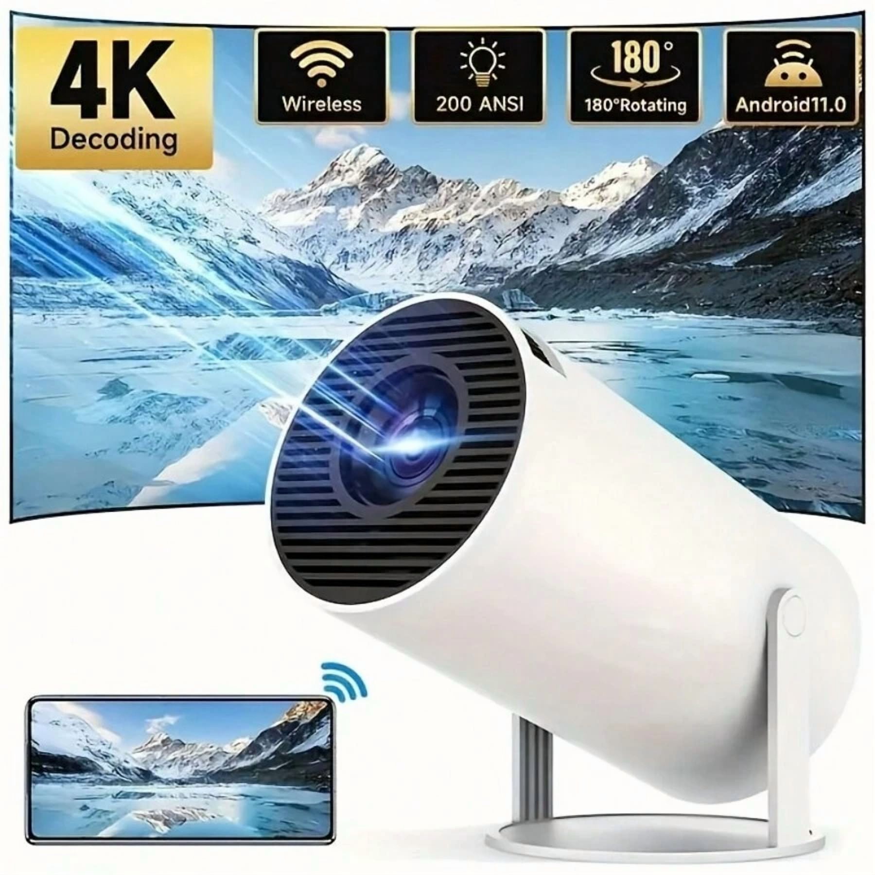 HY300 Mini Projector - Smart Android 11.0 Dual WIFI Full HD 720P 4k ...