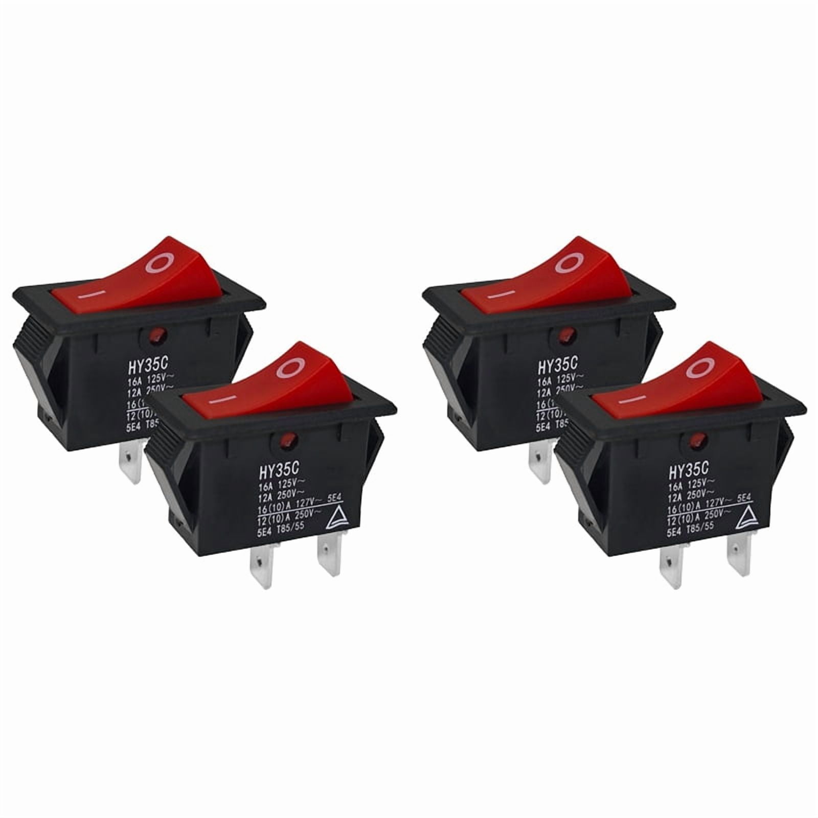 HY35C Push Button Switch (Pack of 4) - on-Off 2-Pin AC 125/250V 16/12A ...