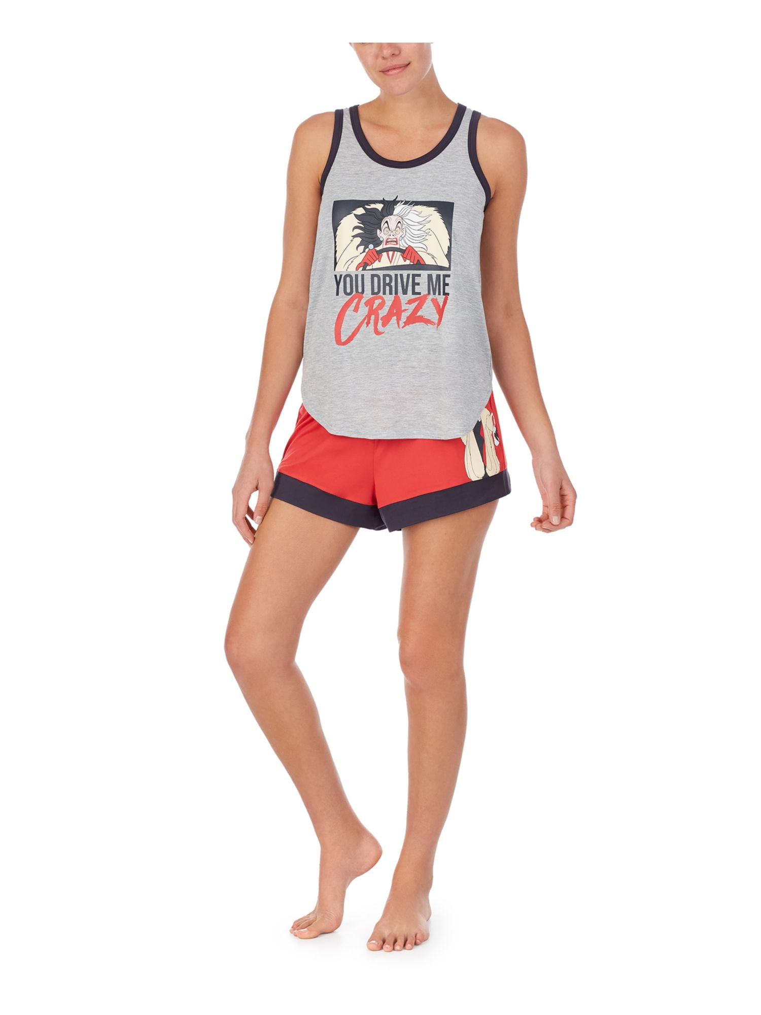 HYBRID APPAREL Sets Gray Knit Elastic Band Graphic Sleeveless Scoop ...