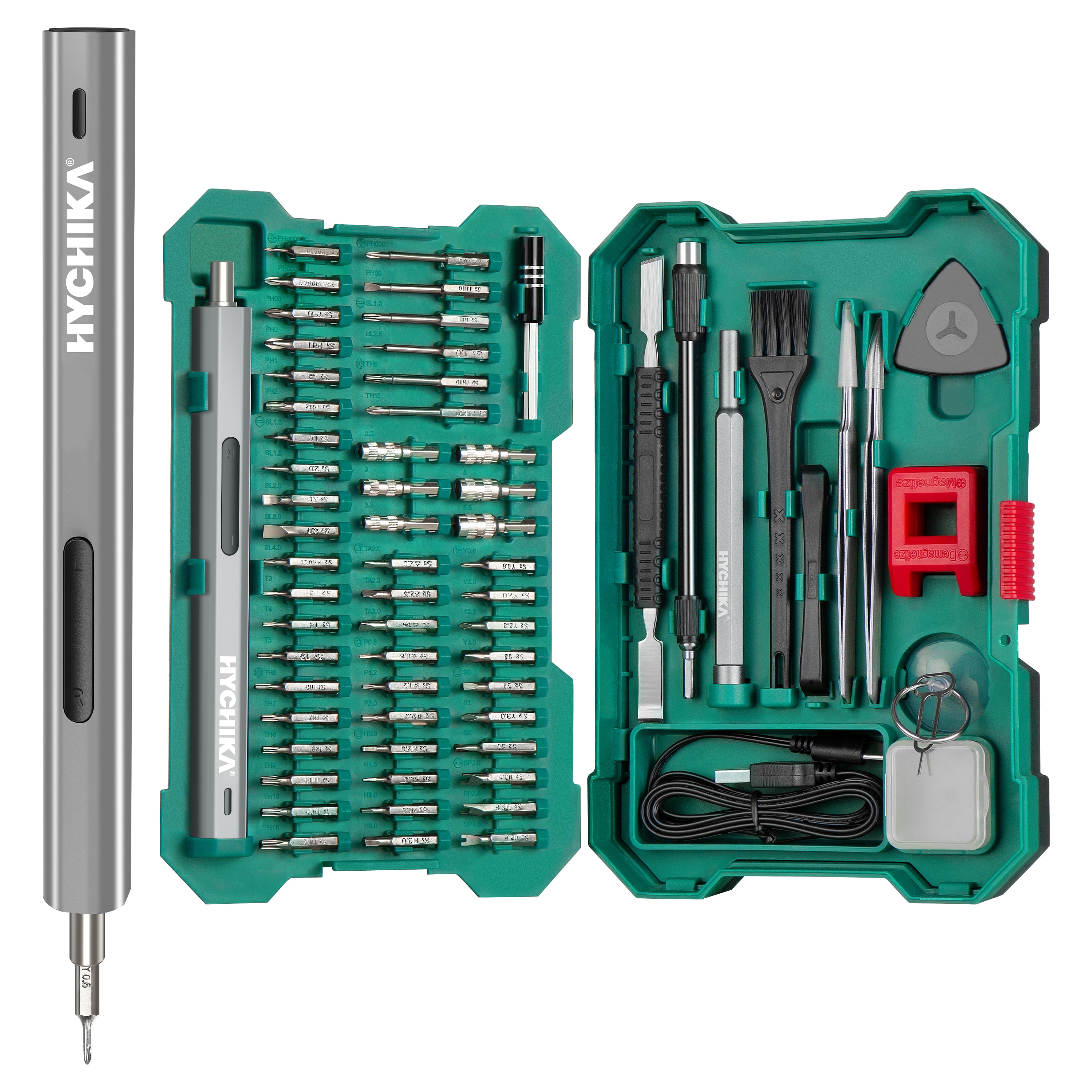 HYCHIKA 67-in-1 3.7 Volts Cordless Mini Precision Electric Screwdriver ...