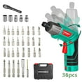 HYCHIKA Electric Screwdriver 6 N.m, 3.6V Cordless, LED Light, 36Pcs ...