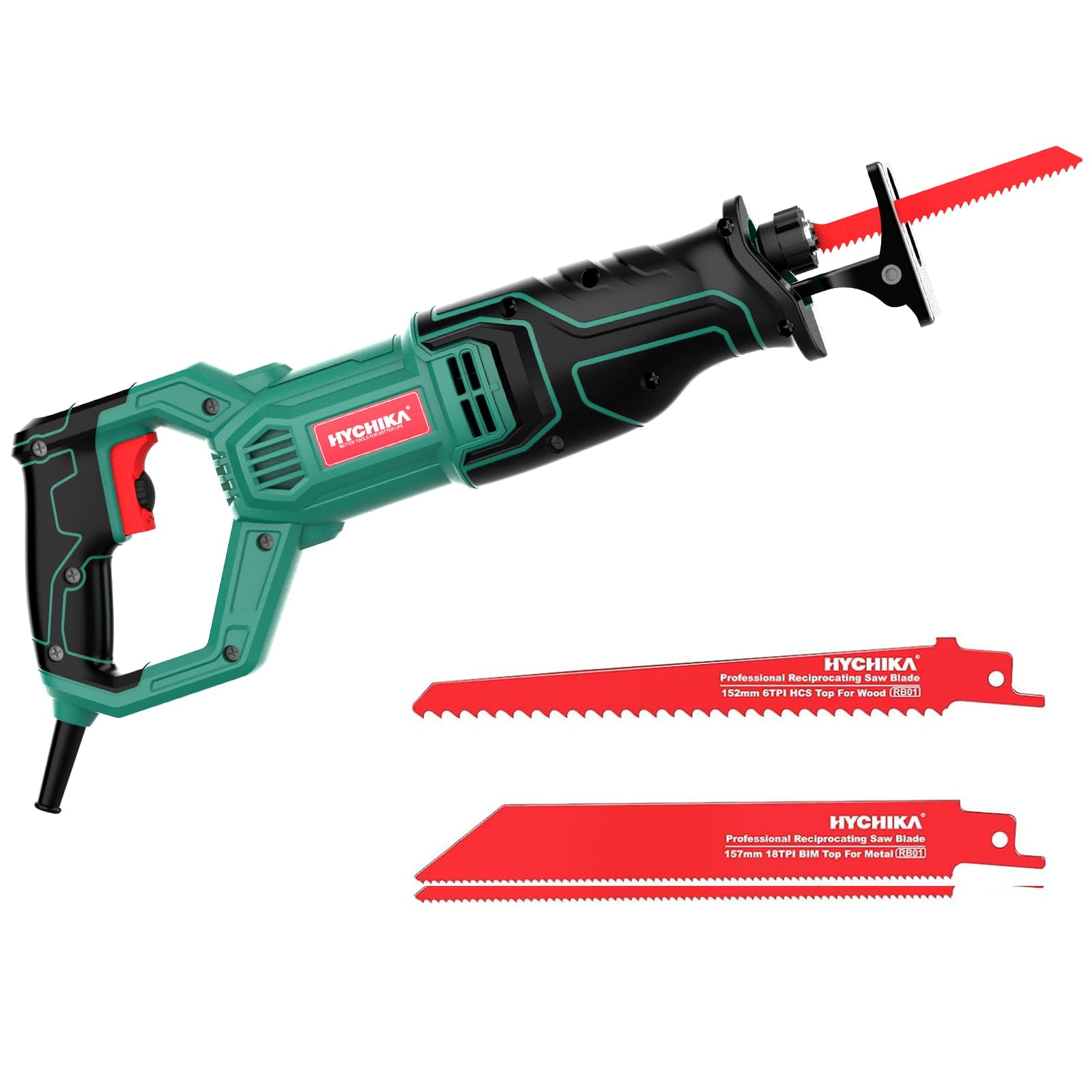 HYCHIKA reciprocating saw, variable speed corded reciprocating saw, 9.8 ...
