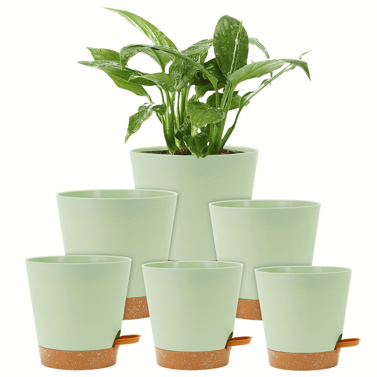 HYCHUANGGKJ Versatile Classic Round Plastic Flower Pots 6-Piece Mixed ...