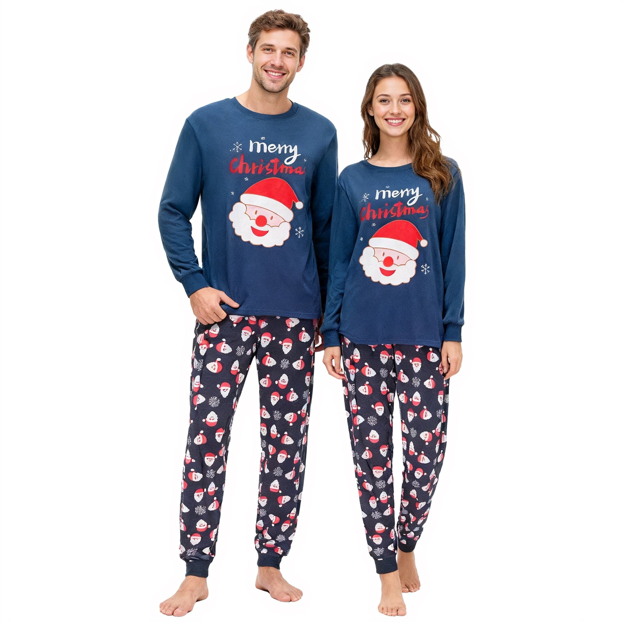 HYCLES Christmas Couple Pajamas Sets Holiday Sleepwear Matching ...
