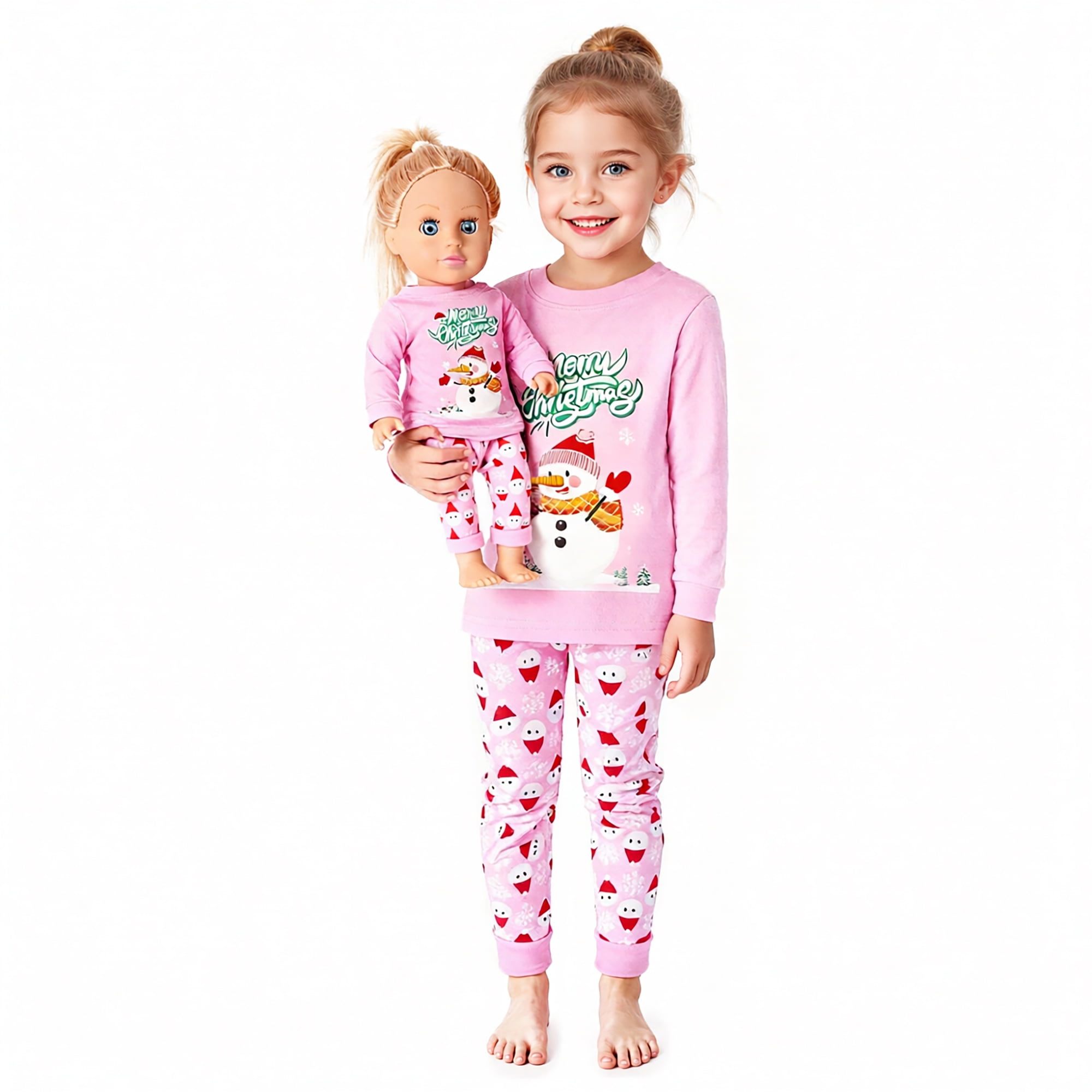 HYCLES Doll and Girls' Christmas Pajamas Set for Girls and 18" Dolls ...