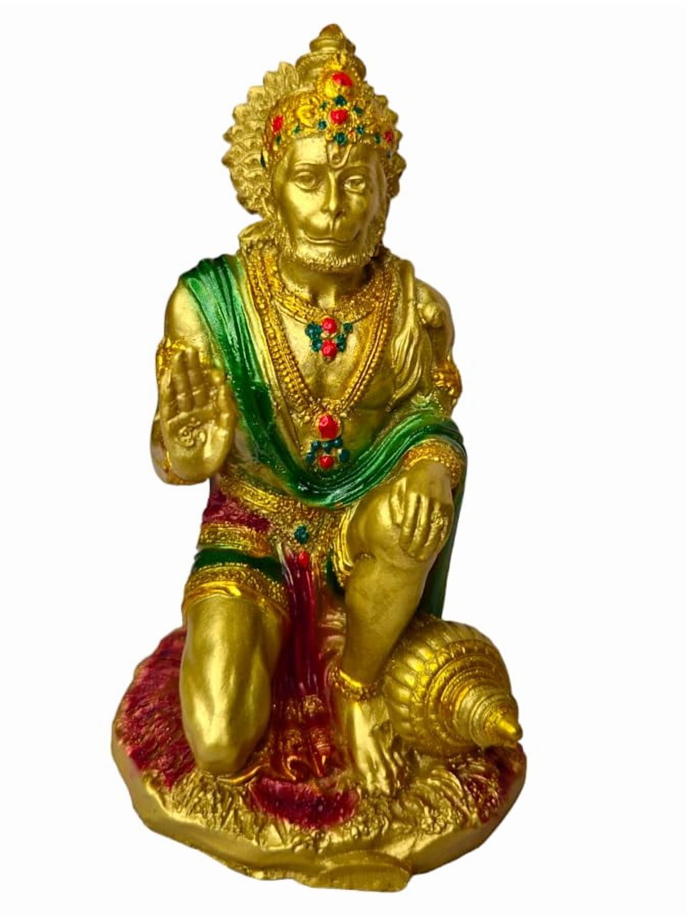 HYCOT+ Hanuman Statue Sitting Resin Bronze Finish Idol Decorative ...
