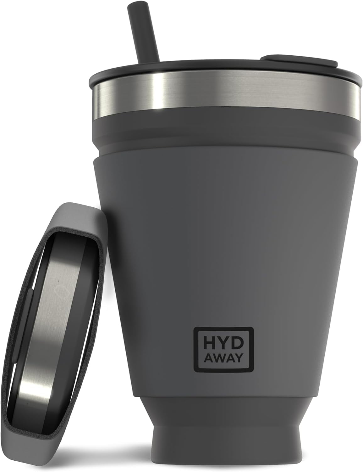 HYDAWAY Collapsible Tumbler with Lid and Straw - 16 oz I Portable ...