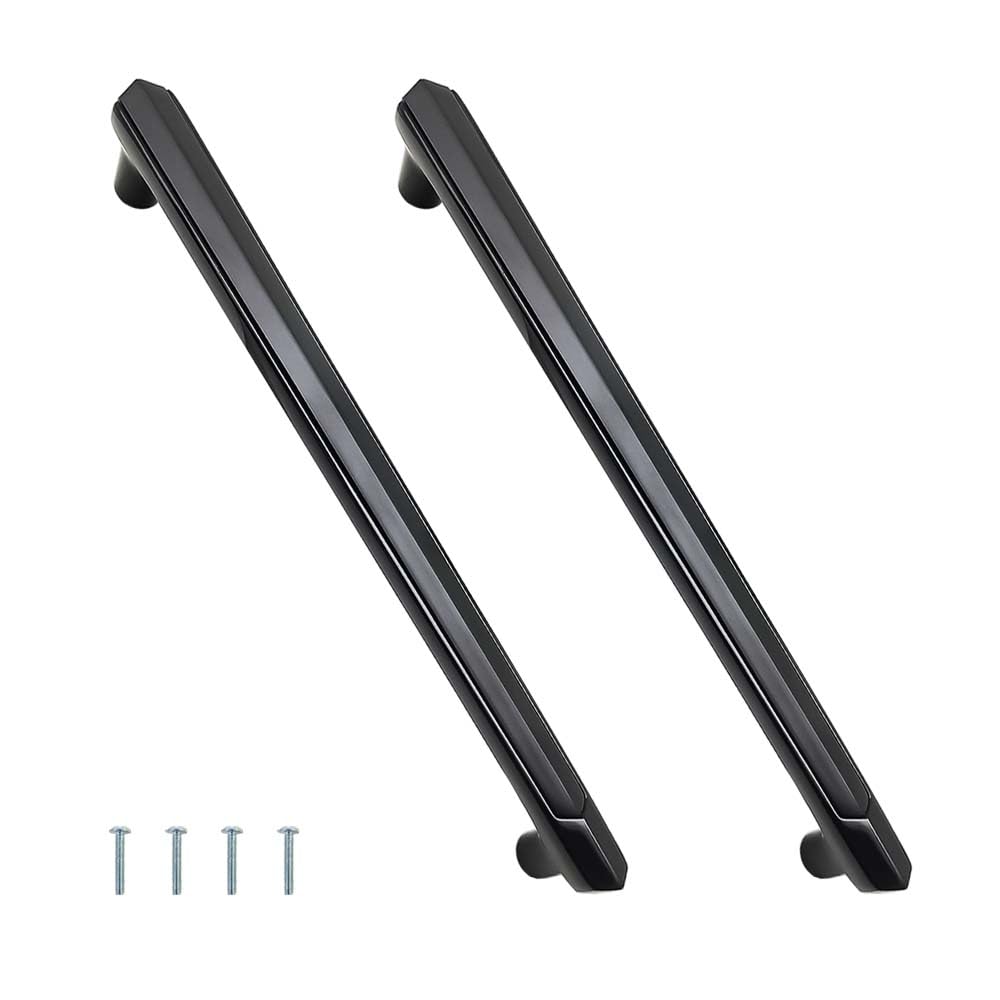 HYDERON Matte Black Handle 224MM 10 inch Modern Pull for Wardrobes ...