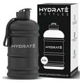 Hydrate Matte Black Half Gallon Water Bottle - 2L Capacity, Flip Cap, Nylon Strap - Walmart.com