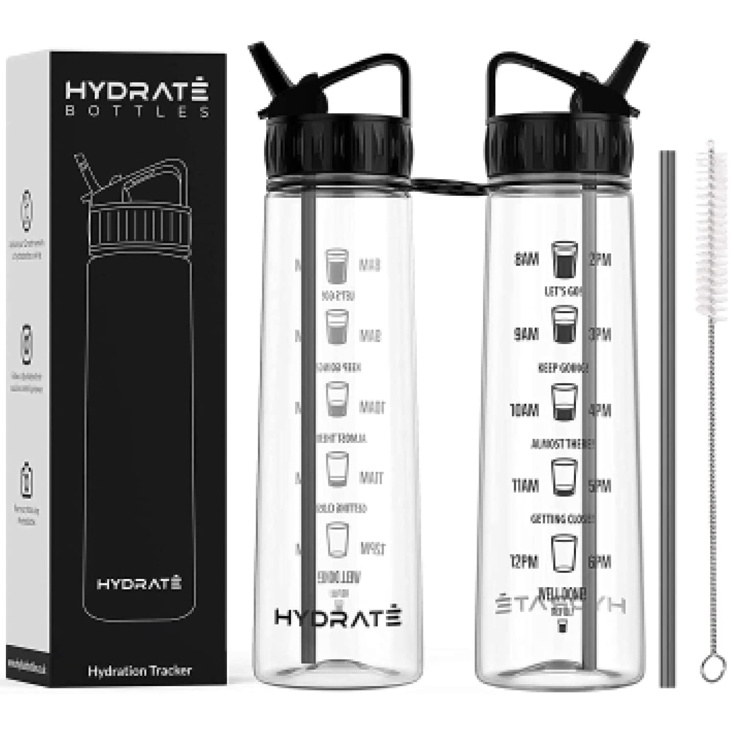 HYDRATE with Style: bkr BPA-Free Glass Water Bottle, 16oz / 500 ml with ...