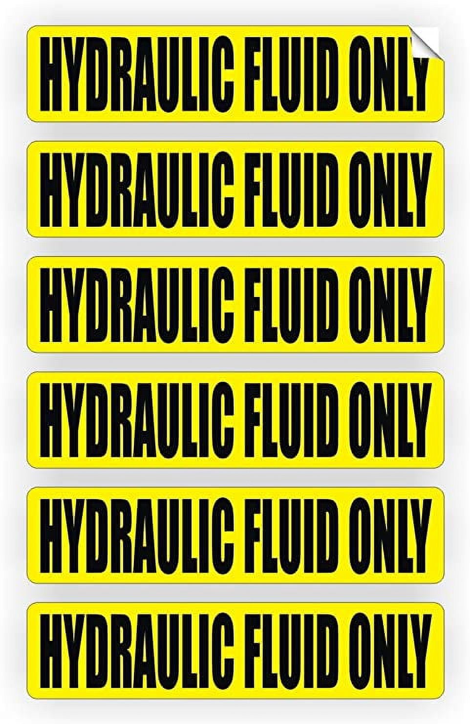 HYDRAULIC FLUID ONLY Automotive Decals | Stickers | Lift Truck Labels ...